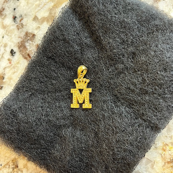 Accessories | Sterling Silver With Yellow Gold Overlay Letter M Crown ...